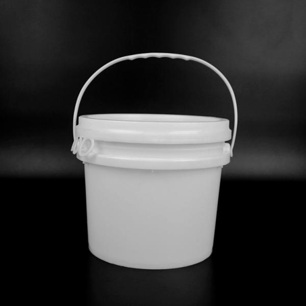 Quality 1 Gallon White Round Plastic Bucket with Plastic Handle for sale