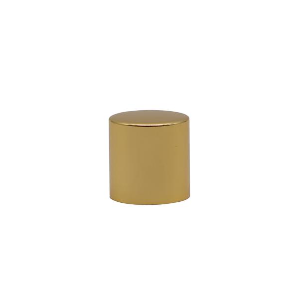 Quality Gold Add Weight Aluminum Perfume Bottle Caps With Inner Plastic Black Cap for sale