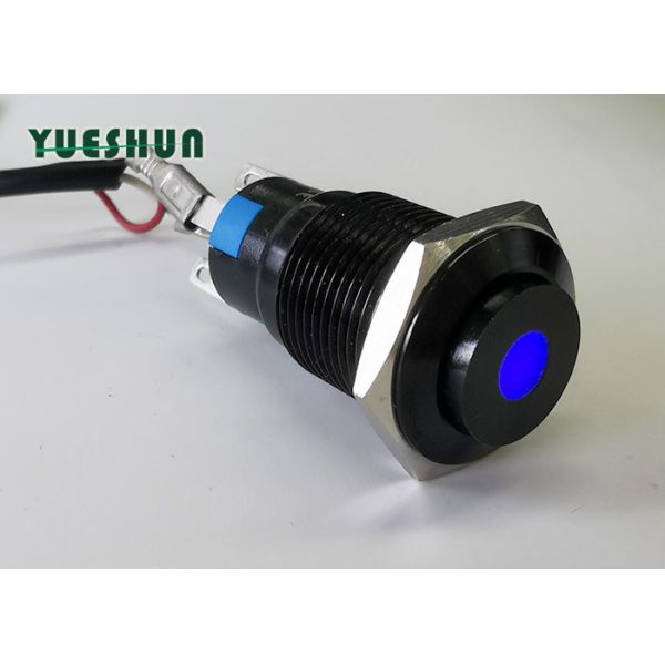 Quality 16mm Dot Type Push Button Switch LED Illuminated , LED Latching Push Button for sale