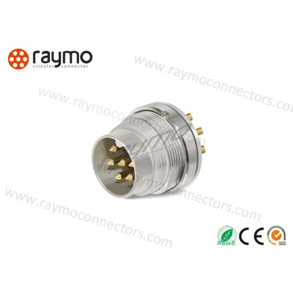 Quality Front Fixed Mounted Plug Threaded Electrical Connector, Metal Circular Connector for sale