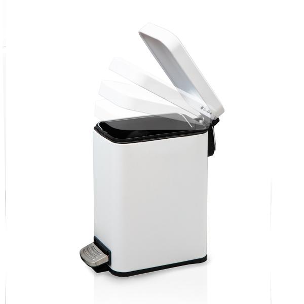 Quality 5L Stainless Steel Foot Pedal Waste Bin Rectangular Shape for Household and Kitchen for sale