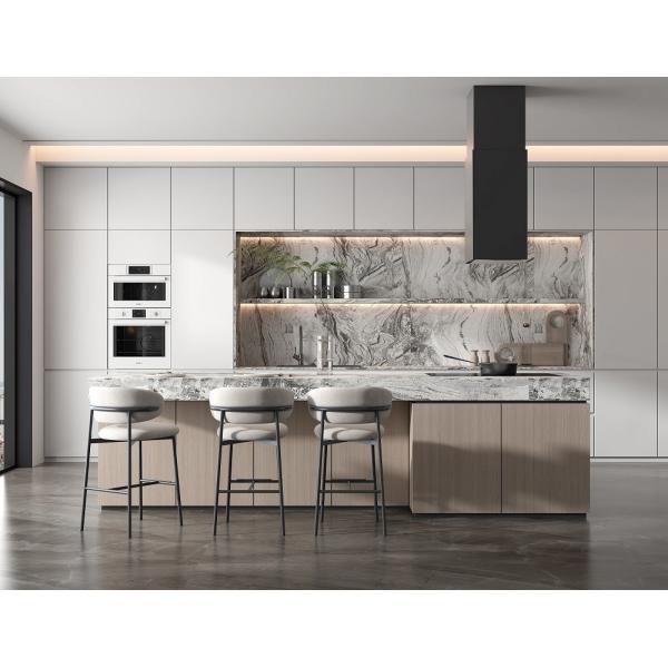 Quality High Glossy Lacquer Finished Modular Kitchen Cabinet With Sink For Villa Townhouse for sale