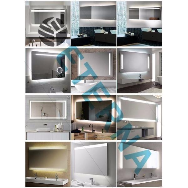 Quality Hotel Custom Illuminated Bathroom Mirrors Safety Wall Mount Moisture Resistant for sale