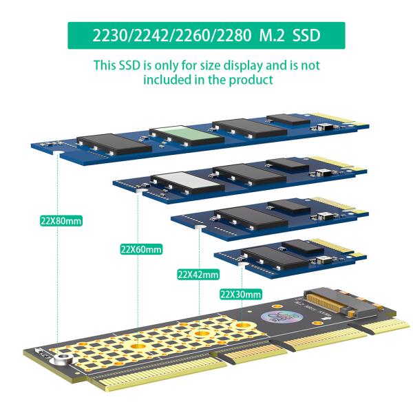 Quality Custom M.2 NGFF NVMe SSD TO PCI-E 3.0 X16 / X8 / X4 Adapter for sale