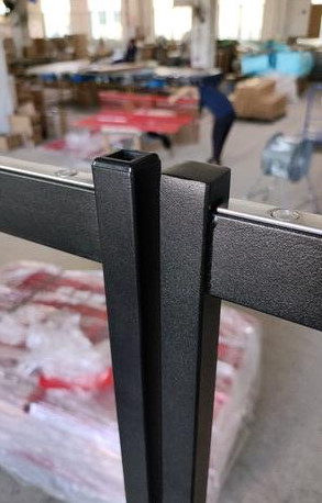 Quality 2 Way Display Rack Rectangular Tubing Clothes Display Rack With Casters Matte for sale