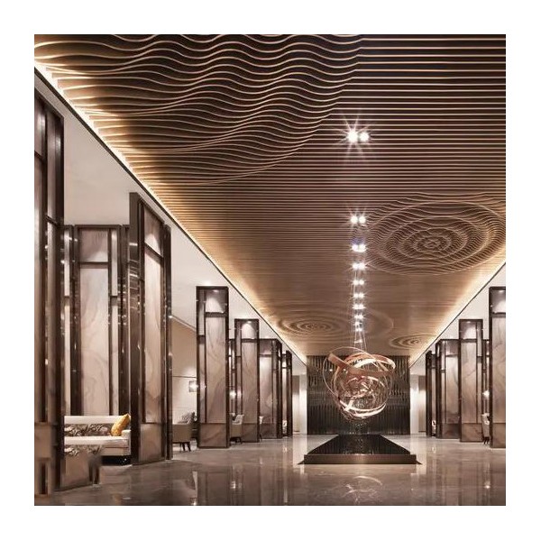 Quality Sound Absorption Metal Ceiling Design 1100 Aluminum Alloy With Lighting for sale