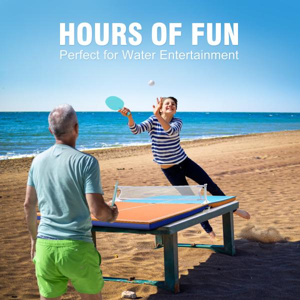 Quality Swimming Pool Party Game Set Foldable Floating Pingpong Table and Paddle for sale