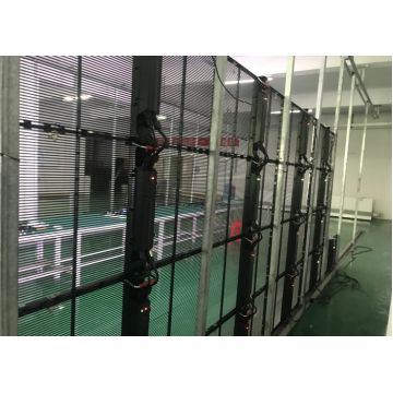 Quality 6000nit 3840Hz P3.9 Transparent LED Display High Resolution Light Weight for sale