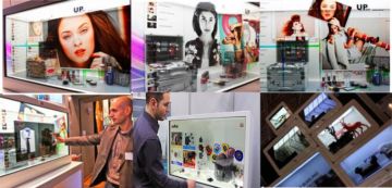 47'' Transparent Lcd Kiosk Digital Signage , Multitouch Lcd Showcase