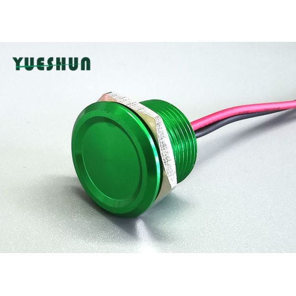 Quality Green Flathead 22mm 15cm Wire Momentary Piezo Touch Switch for sale