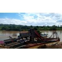 Quality 10m 100CBM/H Iron Bucket Chain Dredger For Construction Works for sale