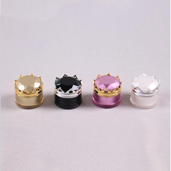 Quality Recyclable Empty Eyeshadow Plastic Cosmetic Containers 15g Acrylic Crown Jar for sale