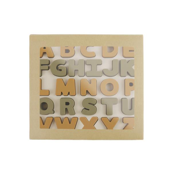 Quality Food Grade Kids Silicone Puzzle With Letters Alphabet Shape for sale