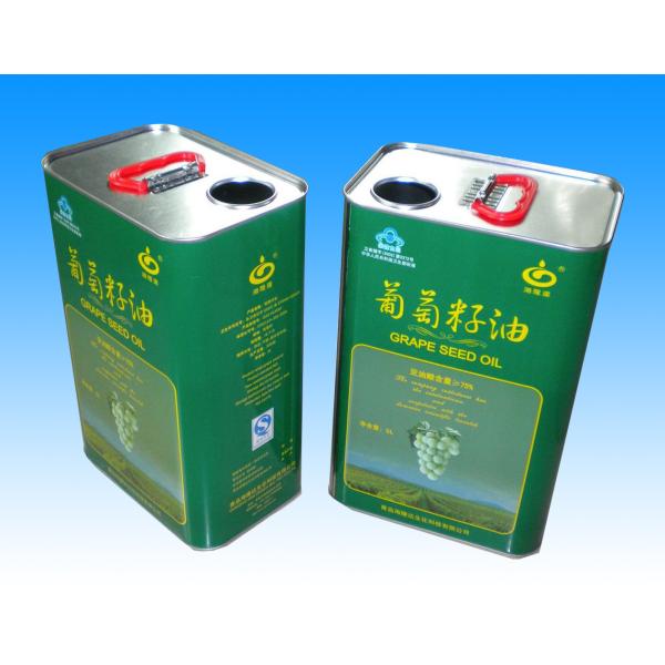 Quality 1.75L Large Rectangular Metal Tins Olive Oil Packaging Tin Cans for sale