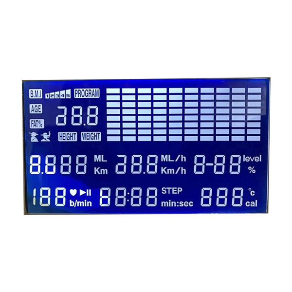 Quality White Backlight 14 Segment LCD Display Screen Blue Background HTN LCD Display for sale