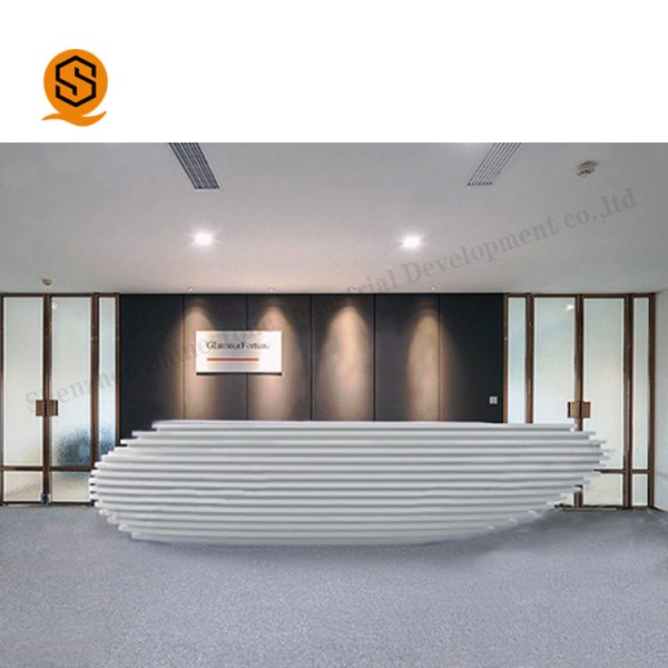 Quality Artificial Stone Modern Hotel Reception Desk Customized Requirement for sale