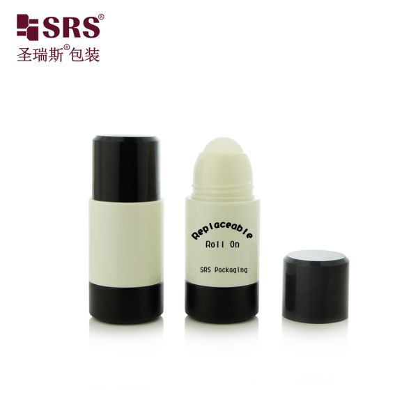 Quality RPPE 50ml 75ml Replaceable Injection Customized Cream-Colored Plastic Mono PP PCR Roll On Bottle  For Deodorant Gel for sale