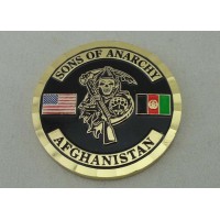 Quality USA Army Personalized Coins , Brass Die Stamped For Sons Of Anarchy With Box for sale