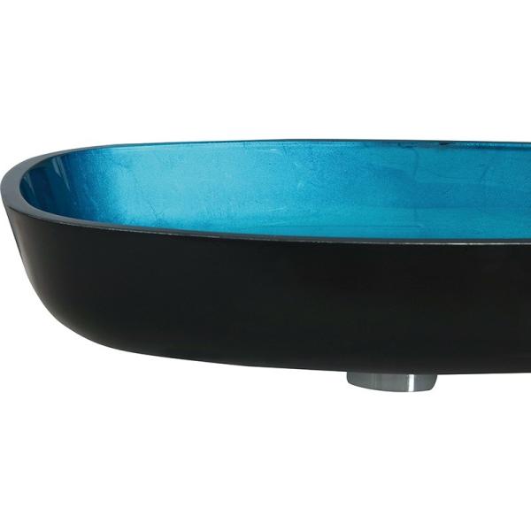Quality Sky Blue Handmade Rectangular Vessel Sinks Tempered Glass 12mm for sale
