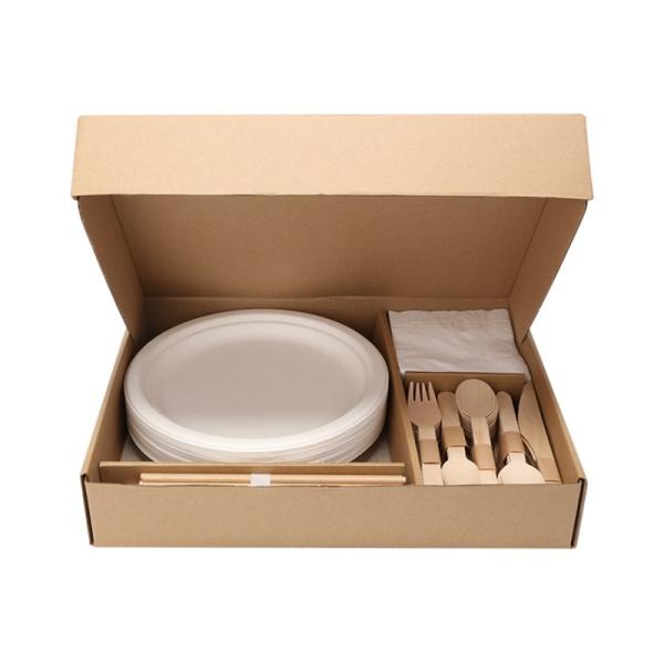 Quality 40 People Beach Camping Compostable Party Tableware Hotel Tableware Set for sale