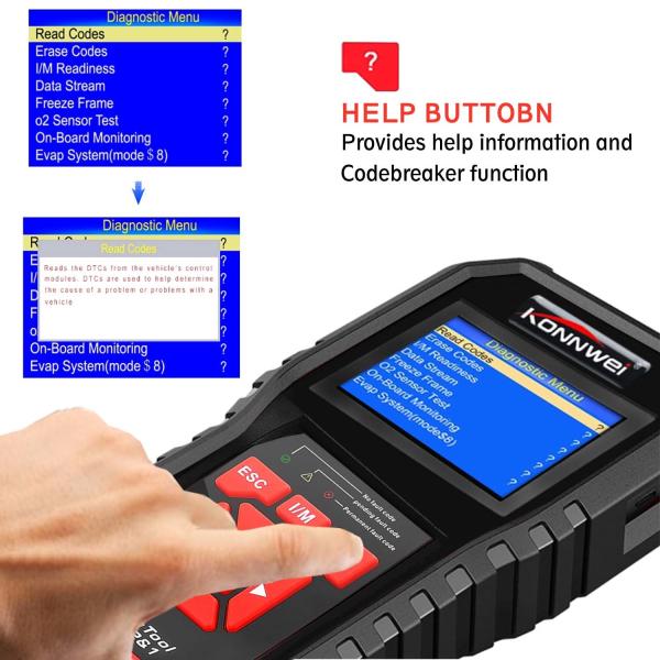 Quality Colorful Screen Auto Diagnostic Fault Code Reader Tool KW850 OBD2 Original Car for sale