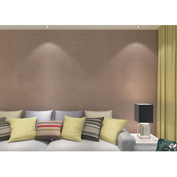 Quality Waterproof Brown Embossed Wall Coverings , PVC Modern Living Room Wallpaper for sale