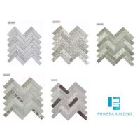 Quality 270x290mm Wooden Marble Mosaic Tiles 6mm Thickness for Swimming Pools for sale