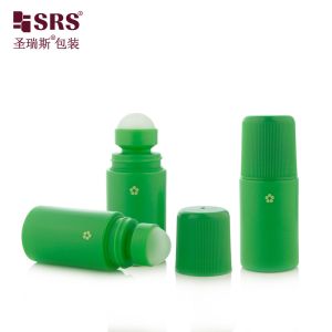 Quality RPPC Wooden Green Colored 50% PCR Roll On Bottle 60ml For Women Antiperspirant for sale