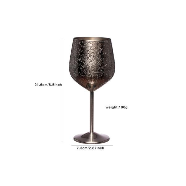 Quality Premium Grade Solid Stainless Steel Unbreakable Black Wine Glasses for sale