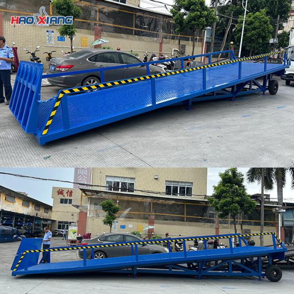 Quality 10 Meters Custom Moveable Loading Dock 10 Tons Fixed Height Mobile Forklift Ramp for sale