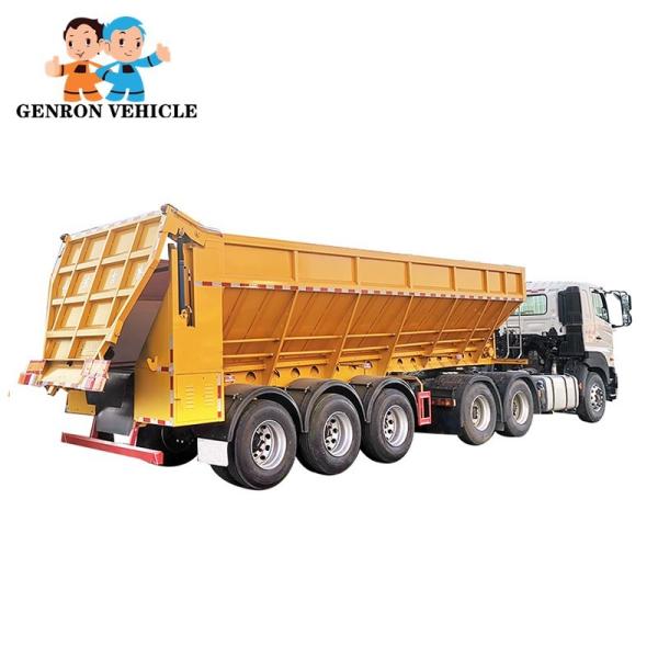 Quality Leaf Spring Crawler Sandstone 35cbm Dump Semi Trailers for sale