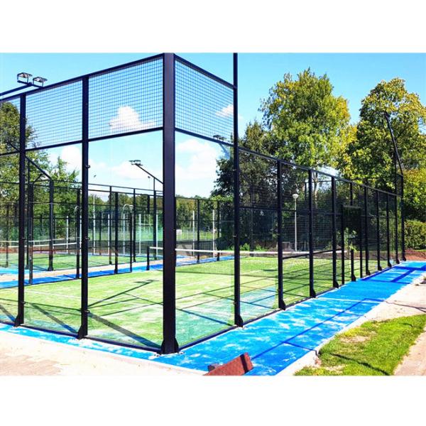 Quality Hot Dip Galvanized Poles Tennis Padel Court Indoor Padel Stadium Customized Logo / Size With Artificial Grass Accessories for sale
