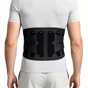 Quality Adjustable Lumbar Support Back Brace with 6 Detachable Support Strips, Dual Pull for sale