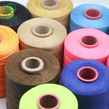Quality 0.8mm Flat Waxed Polyester Stitching Thread for Leather Product Sewing and for sale