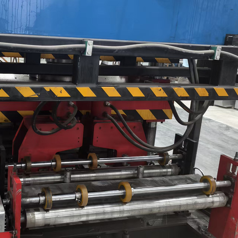 Close-up view of cable tray production process