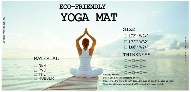 Luming YM-023 Eco Friendly TPE Yoga Mat Non-Slip Workout Mat for Yoga, Pilates and Exercises with Carrying Strap