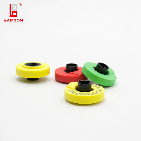 Quality Mini Electronic Red Yellow RFID Animal Ear Tag For Sheep Cattle Tracking for sale