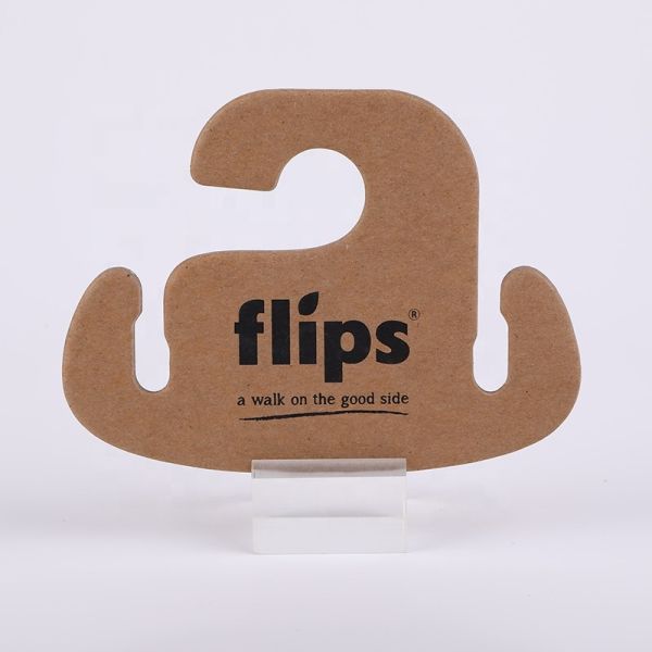 Quality 100% Recycled Paper Cardboard Flip Flop Hanger Custom Size For Retail Display for sale