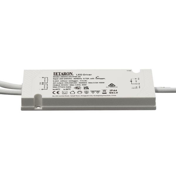 Quality IP44 Waterproof Led Driver Slim Led Transformer 40w 24vdc for sale