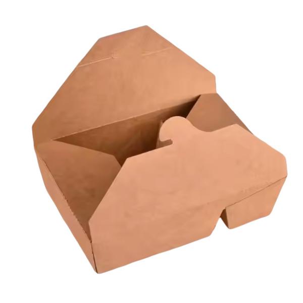 Quality Takeout Box Restaurant Packaging Double Compartment Paper Box Disposable Paper for sale