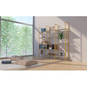 Quality 12 Shelves Industrial Ladder Corner Bookshelf With 4 Tier Display Shelf Storage for sale