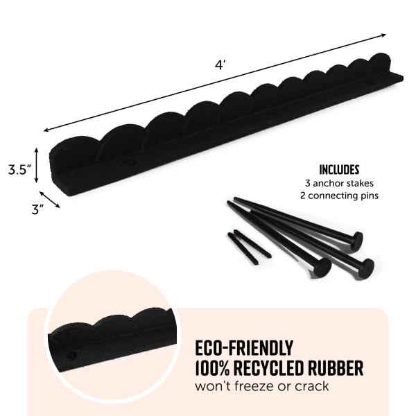 Quality Black Rubber Border Edging 1000*120mm Rubberific Landscape Edging Customized for sale