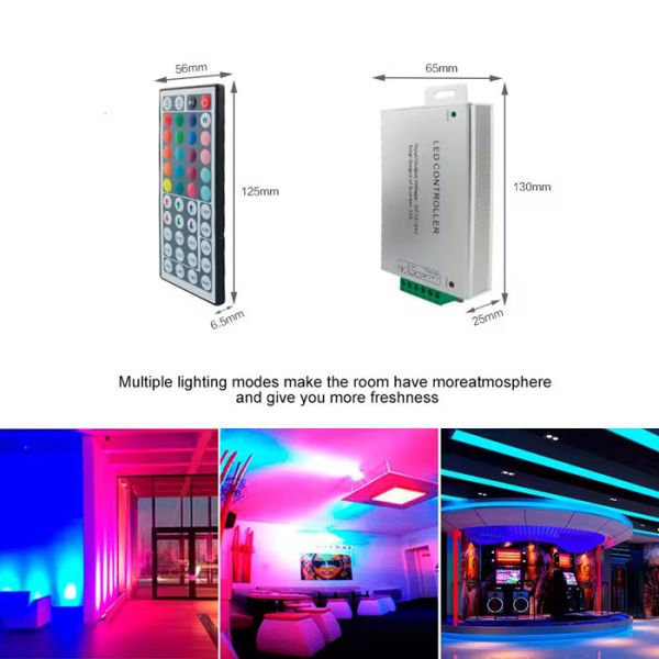 Quality 44 Key Rf Rgb Controller 12v-24v 12a Adjustable Brightness Aluminum Case Dimmer for sale