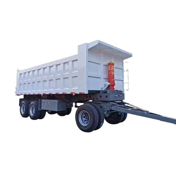 Quality 3-Axles Payload 30tons Hydraulic Rear Dump Draw Bar Farm Trailer Full Trailer for sale