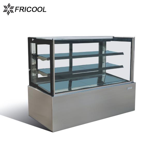 Quality Single Temperature Square Glass Refrigerated Deli Case Fridge 17.6 CU.FT for sale