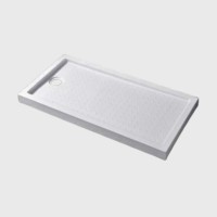 Quality Pure Resin Corner Shower Base Single Threshold 3 Wall Alcove Shower Tray 60 x 32 for sale