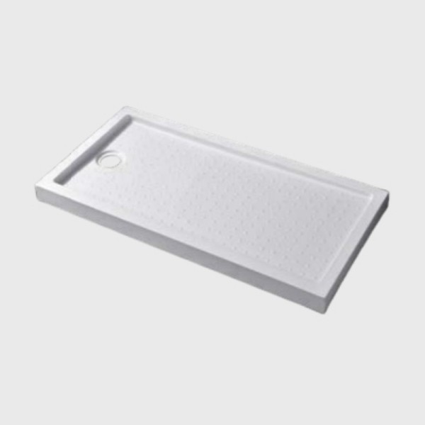 Quality Pure Resin Corner Shower Base Single Threshold 3 Wall Alcove Shower Tray 60 x 32 for sale