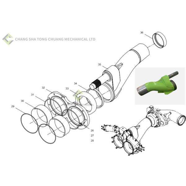 Quality Zoomlion Truck Mounted Concrete Pump S Pipe Assy. 001690207A0100000 for sale