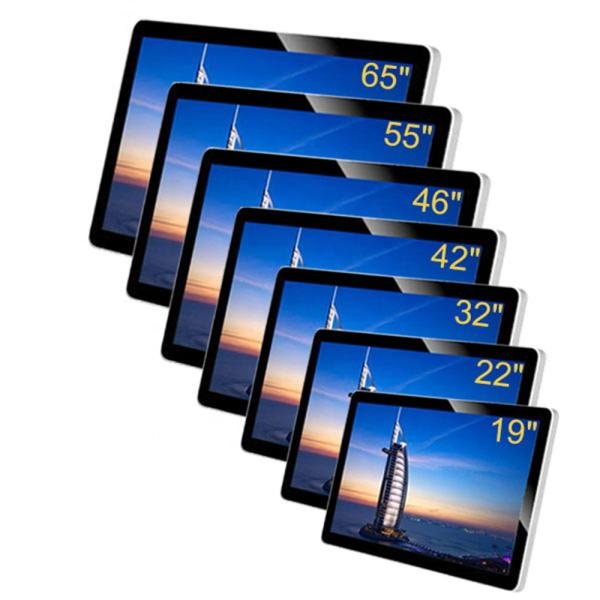 Quality Full Size Digital Wall Display , Wall Mount LCD Display Long Hour Advertising Playing for sale