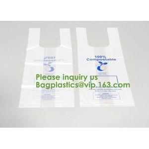 Quality 100% Biodegradable Compostable T-Shirt Vest Bag Shopping, Home, Decoration, for sale